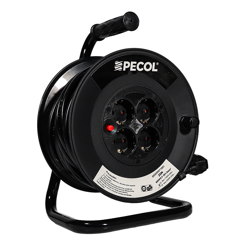 Extensão Elétrica 1,5mm2 Com enrolador PECOL :: Loja Pecol